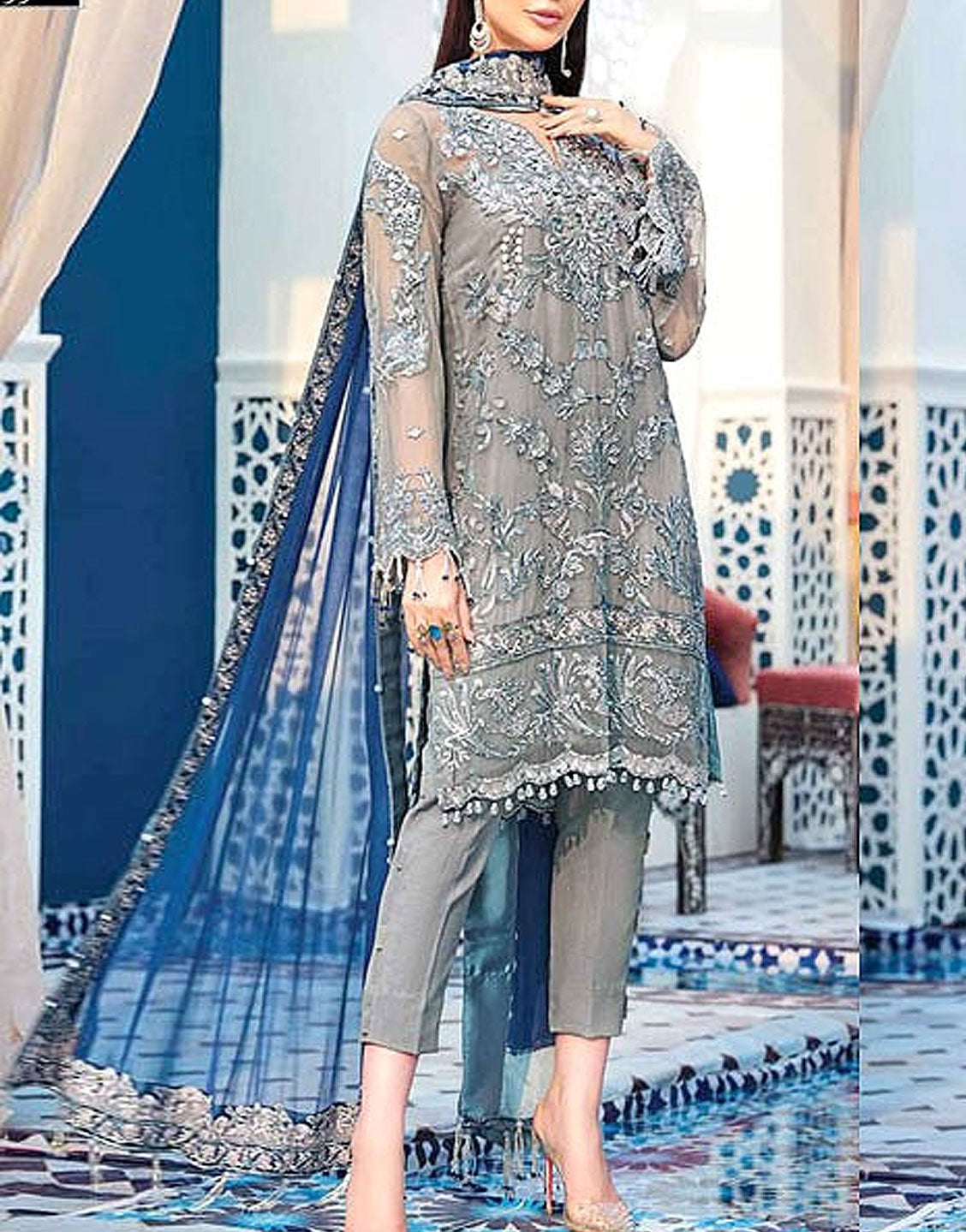 Pakistani Net Dress Design 2025: Fancy Net Dress, Net Frock & Net Maxi ...