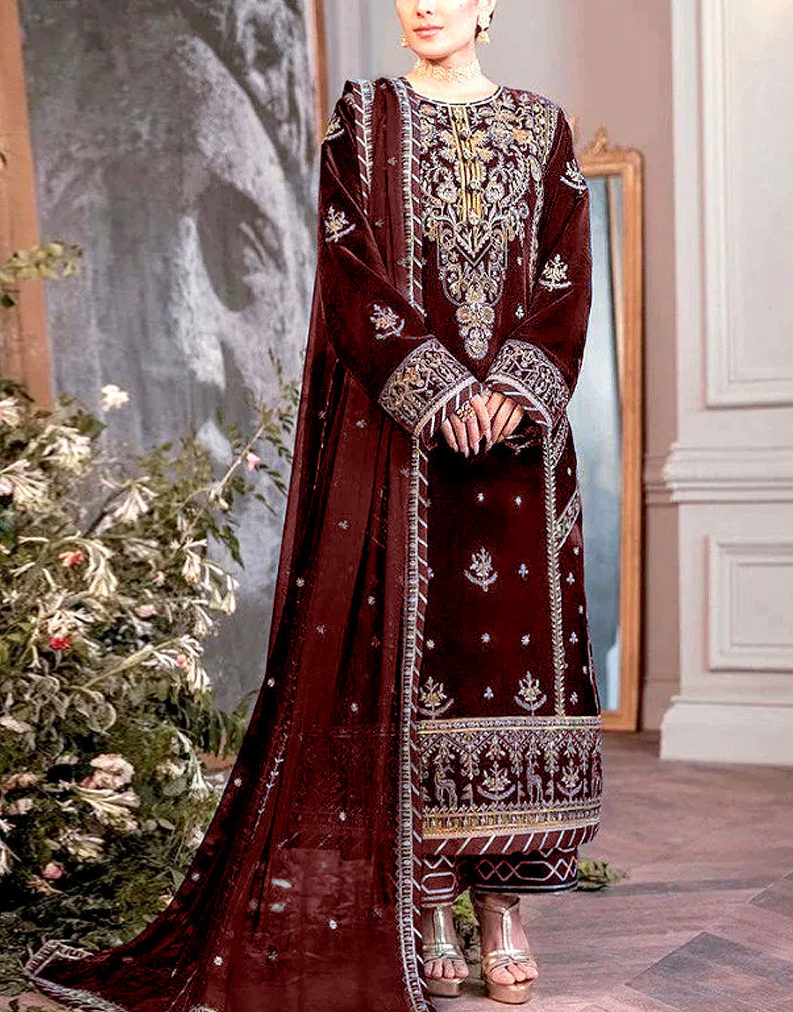 Maroon Dress Design 2025: Pakistani Maroon Frock, Maroon Maxi & Maroon ...