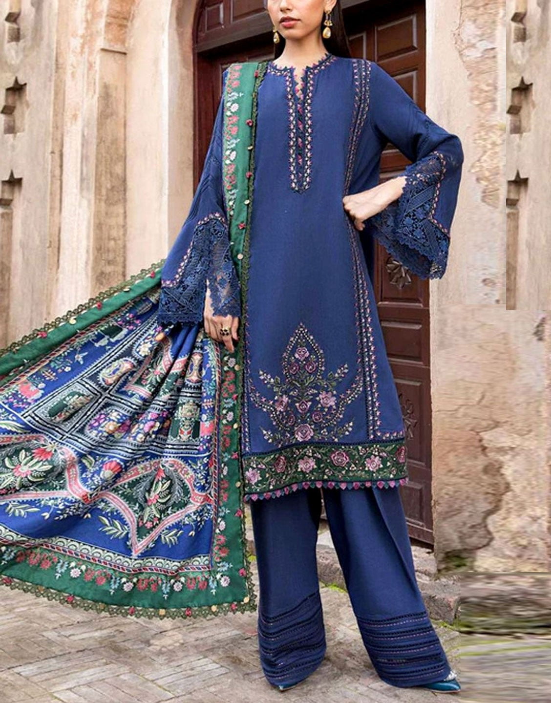 Navy Blue Dress Design 2025: Pakistani Dark Blue, Navy Blue Color ...